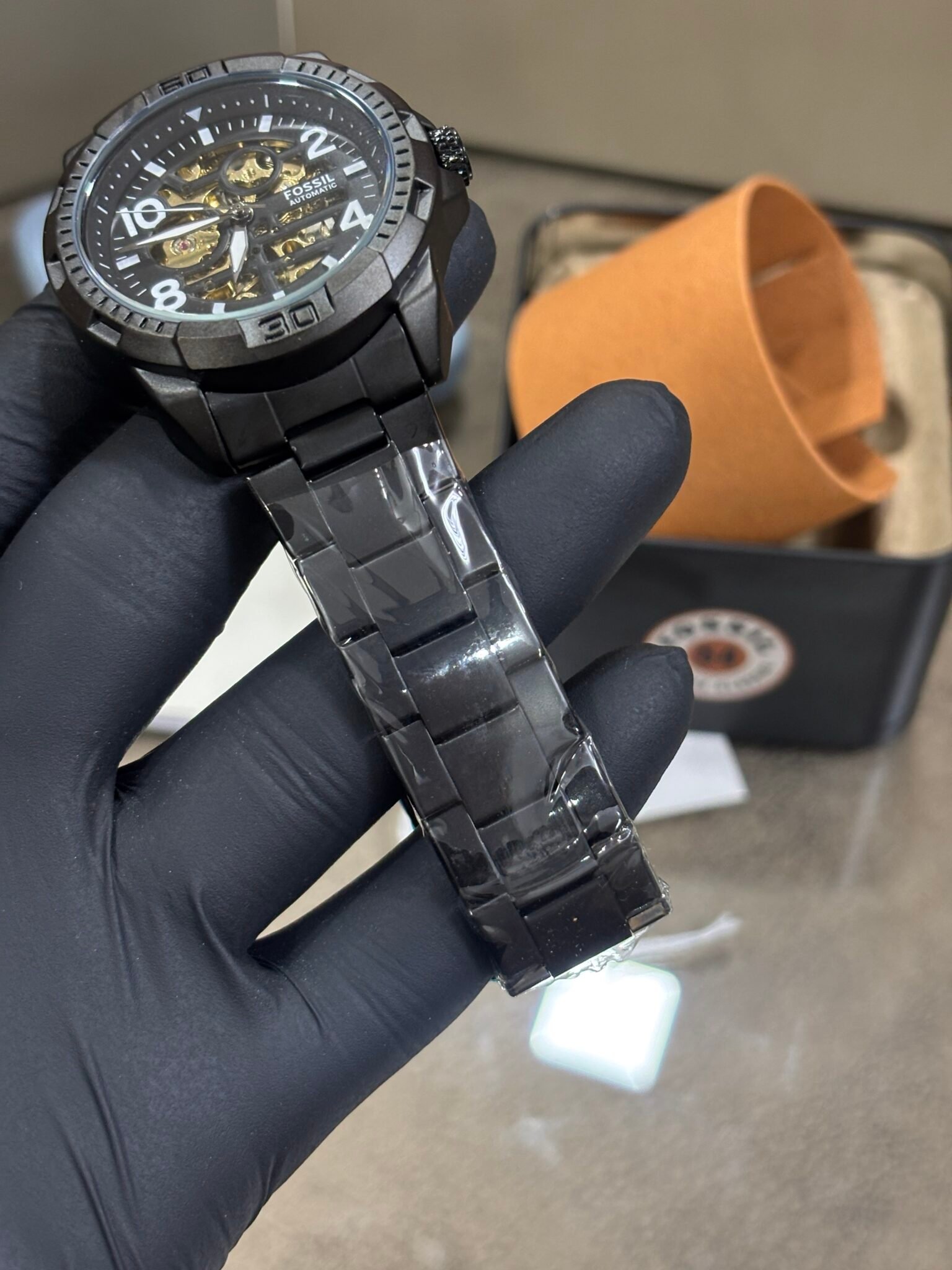 Fossil Bronson Automatic Black-Gold machine – superwrist.in